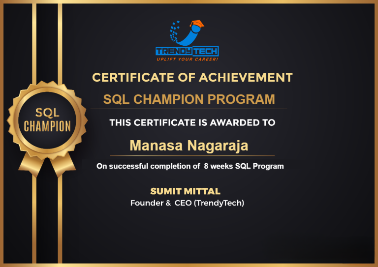 SQL Champion Program by Sumit Sir